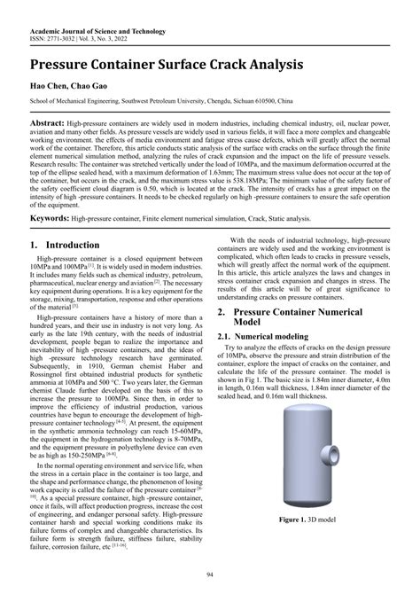 Pdf Pressure Container Surface Crack Analysis