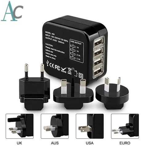 Universal Adapter Usb Port Travel Charger Usb Socket World Travel Ac Power Charger Adaptor