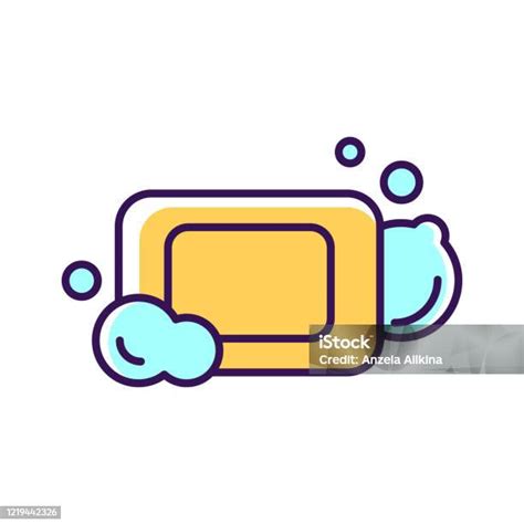 거품 컬러 라인 아이콘항균 비누 바 위생 제품 웹 페이지 모바일 앱 프로모션에 대한 픽토그램 Ui Ux Gui 디자인 요소입니다 개념에 대한 스톡 벡터 아트 및 기타 이미지