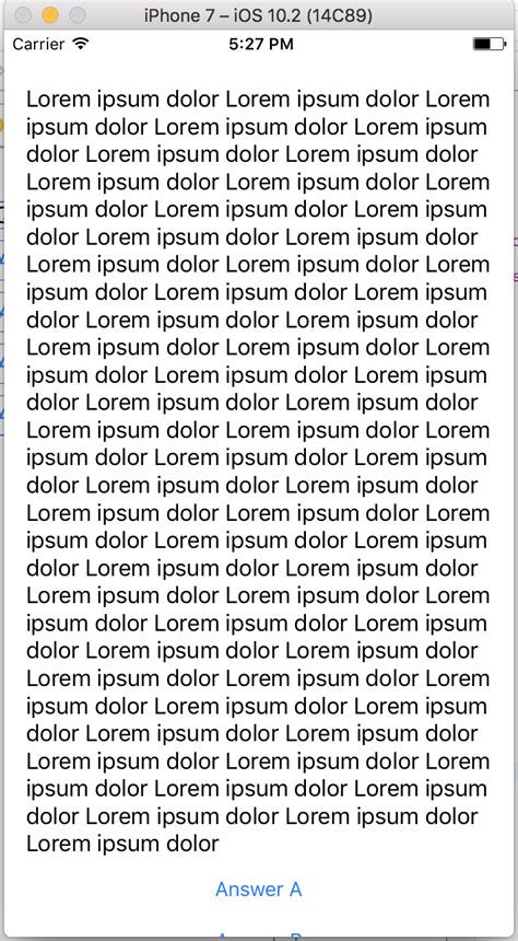 Ios Too Much Text Pushes My Buttons Below The Screen Stack Overflow