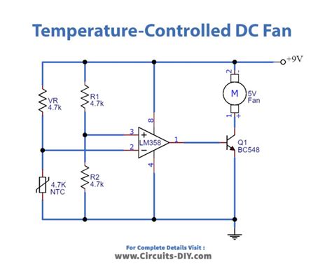 Temperature Controlled DC Fan Circuit Diagram