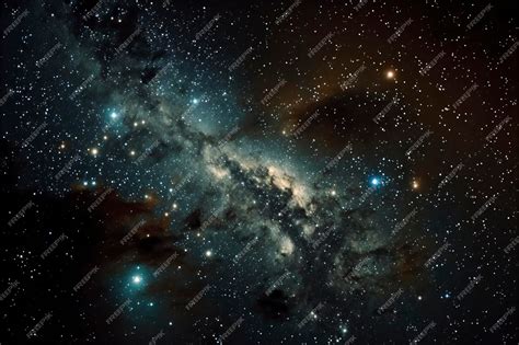 별과 은하의 패턴이 있는 맑은 밤하늘 프리미엄 사진