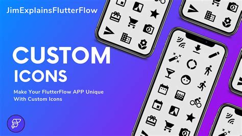 flutterflow add custom icons youtube