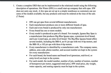 Solved Create A Complete ERD That Can Be Implemented In The Chegg