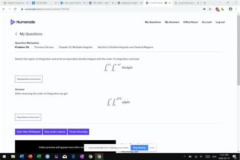 solved sketch the region of integration and write an equivalent double