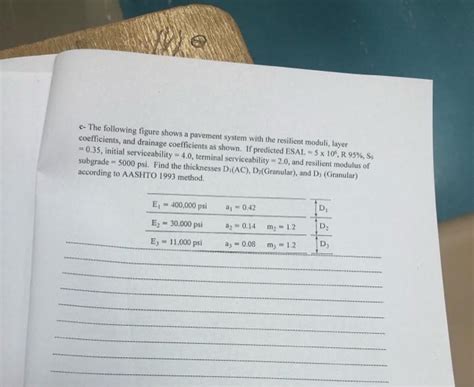 Solved C The Following Figure Shows A Pavement System With