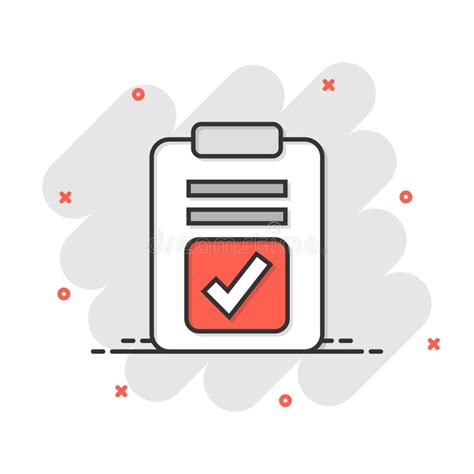 Document Checkbox Icon In Flat Style Test Vector Illustration On White