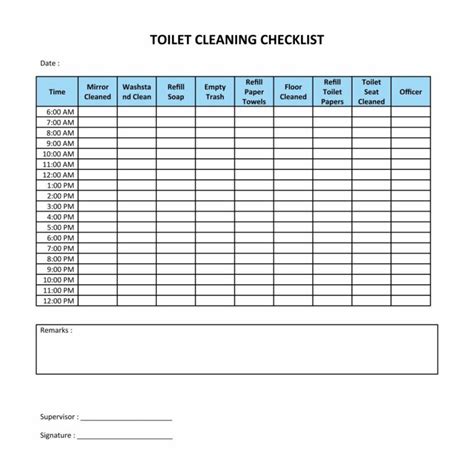 Printable Restroom Cleaning Schedule Printable JD