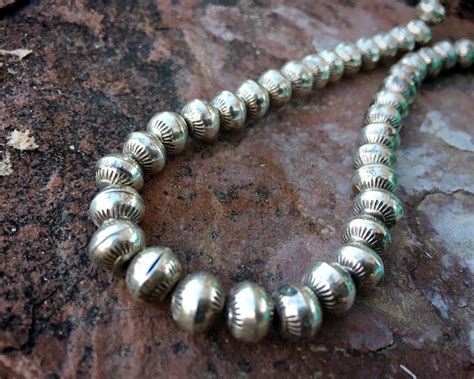 56g Stamped Sterling Silver Navajo Pearls Necklace 26 Native American