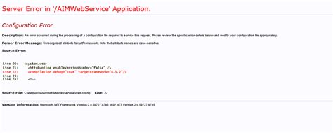 Central Credential Provider Url Unrecognized Attribute ‘targetframework