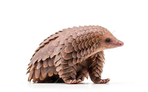 Premium Ai Image Pangolin Scales Detail On White Background
