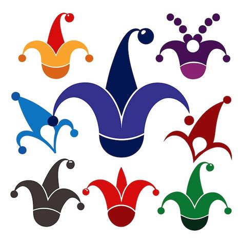 Jester Hat Collection On White Background Premium Ai Generated Vector
