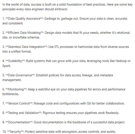 11 Data Engineering Best Practices To Streamline Your Data Workflows