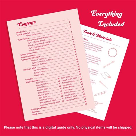 Complete Beginners Guide To Embroidery Pdf Digital Embroidery Etsy