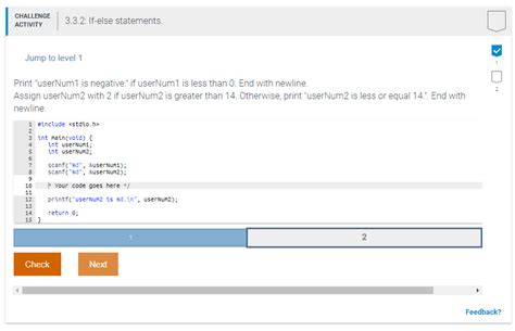 Solved Challenge Activity 332 If Else Statements Jump To