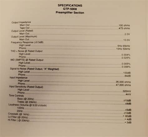 Help Deciphering Adcom Gtp 500ii Specs Audio Science Review Asr Forum