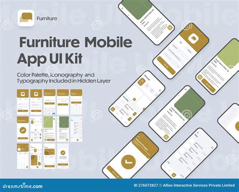 Furniture Mobile App Ui Kit With Multiple Screens As Log In Create