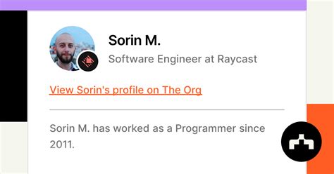 Sorin M Software Engineer At Raycast The Org