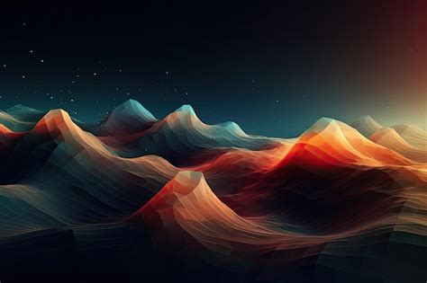 Premium Ai Image Minimalistic Abstract Background With Dynamic Geometric Shapes And Digital Waves