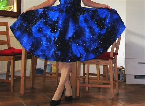 Amazing Skirt With Galaxy Print Full Cirle Skirt With A Whole Nebula On It 15 Waistband Made