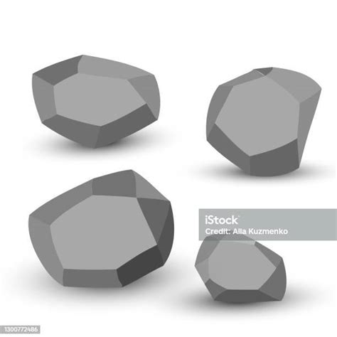 만화 돌 바위 돌 등각 세트 화강암 회색 바위 자연 빌딩 블록 모양 벽 돌 3d 평면 격리 된 그림 벡터 컬렉션입니다 0명에 대한 스톡 벡터 아트 및 기타 이미지 Istock