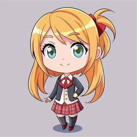 Premium Vector A Chibi School Woman