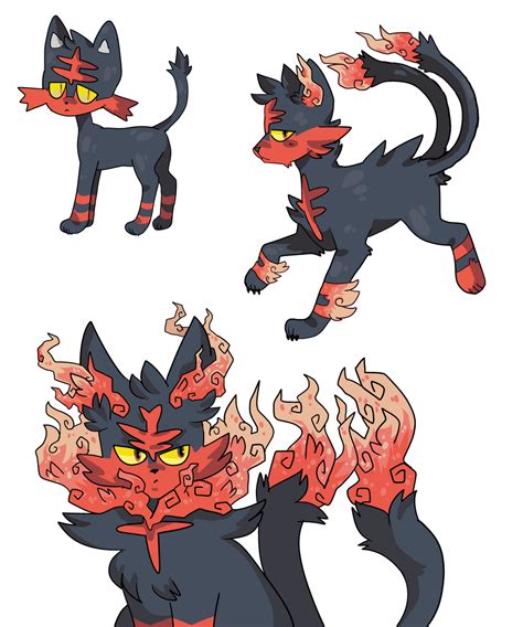 Litten Evolution Designs By Wqlf On DeviantArt