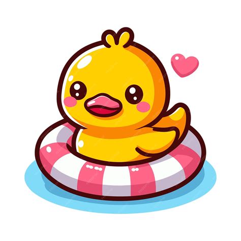 Premium Vector Cute Rubber Duck Cartoon Vector On White Background