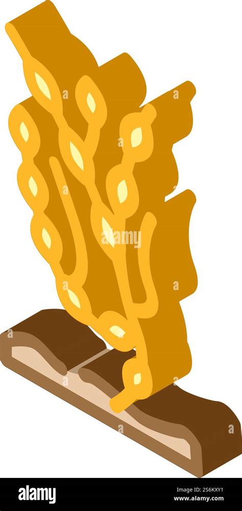 Ascophyllum Knotty Seaweed Isometric Icon Vector Ascophyllum Knotty