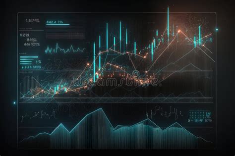 Trading Market Financial Graphs And Glowing Lines Diagram On Digital Neural Network AI Generated