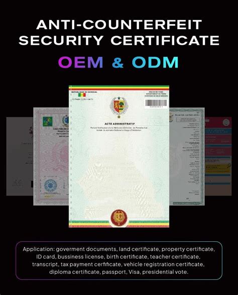 Printing Certificate Of Authenticity A4 Security Paper Certificate Sp 01 Asy China