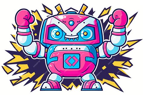 귀여운 로봇 그림 프리미엄 벡터