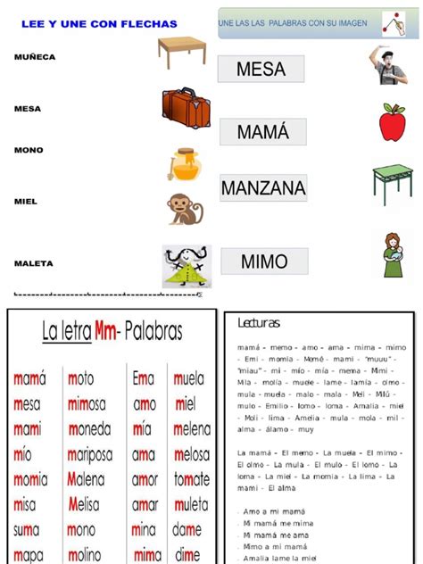 Fichas De La Letra M Pdf