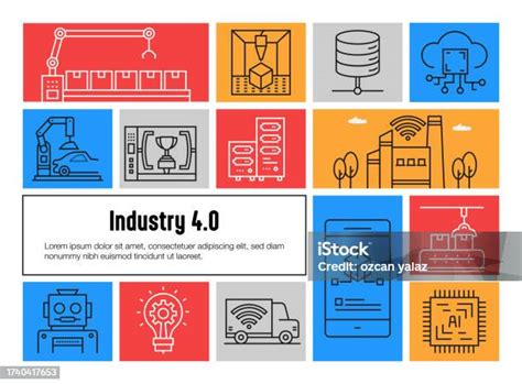인더스트리 40 관련 벡터 배너 디자인 컨셉입니다 글로벌 Multisphere 즉시 사용 가능한 템플릿입니다 웹 배너 웹 사이트