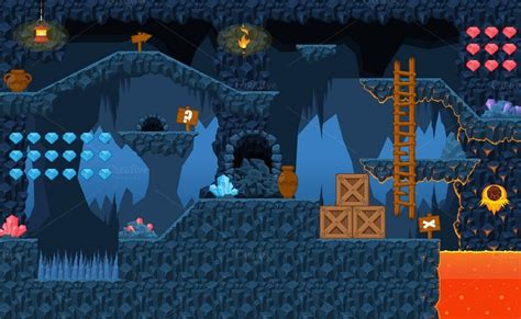 Platformer Pixel Art Cave 2d Tileset Craftpixnet Pixel Art Pixel Images