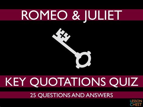 Romeo And Juliet Quiz Teaching Resources