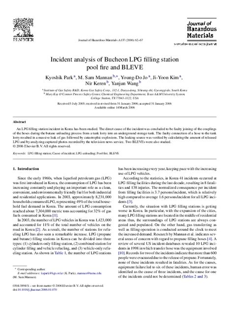 Pdf Incident Analysis Of Bucheon Lpg Filling Station Pool Fire And Bleve