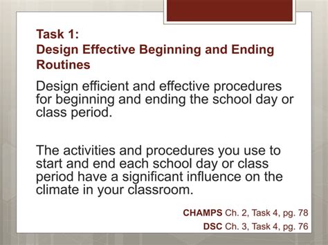 Chapter 2 Task 4 Design Effective Beginning And Ending Routines Pptx