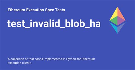 test invalid blob hash versioning single tx ethereum execution spec tests