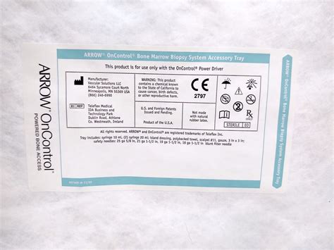 New Arrow 9411 Oncontrol Bone Marrow Biopsy System Accessory Tray Teleflex Vascular Solutions