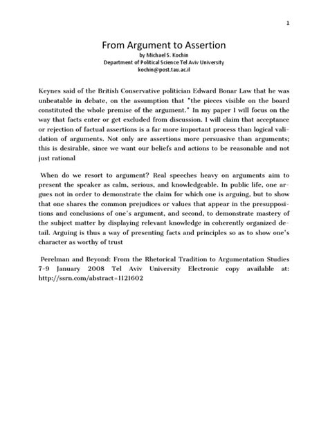 From Argument To Assertion Pdf Argument Rhetoric From Argument To Assertion Pdf Argument Rhetoric