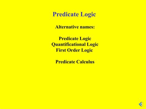 Predicate Logic In Artificial Intelligence Ppt