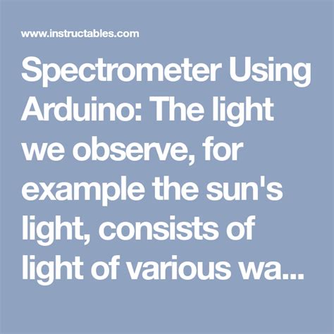 Spectrometer Using Arduino Arduino Spectrometers Light Spectrometer Using Arduino Arduino Spectrometers Light