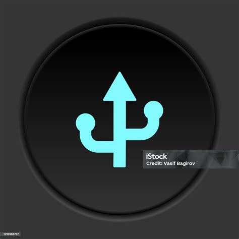 어두운 버튼 아이콘 Usb 응용 프로그램 일러스트를 위한 버튼 배너 라운드 배지 인터페이스 Usb 포트에 대한 스톡 벡터 아트 및 기타 이미지 Istock