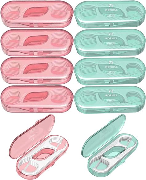 Qianyu 3 Pcs Portable Dental Floss Case Sliding Compact