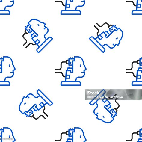 흰색 배경에 유지 보수 아이콘 격리 된 원활한 패턴에 연결 된 라인 로봇 인공 지능 기계 학습 클라우드 컴퓨팅 다채로운 개요 개념 벡터 가공의 인물에 대한 스톡 벡터 아트