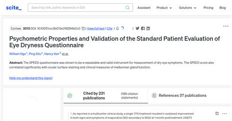 Psychometric Properties And Validation Of The Standard Patient Evaluation Of Eye Dryness