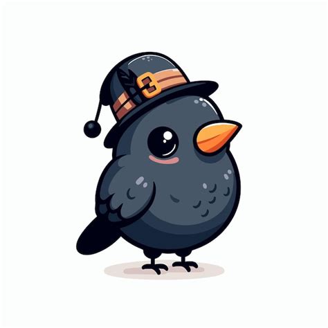Premium Vector Cute Crow Vector On White Background
