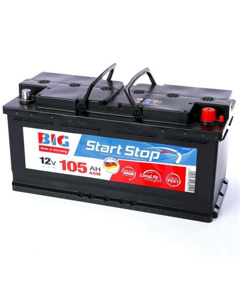 Big Start Stop Batterie Autobatterie Agm 12v 105ah