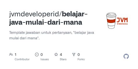 Github Jvmdeveloperidbelajar Java Mulai Dari Mana Template Jawaban